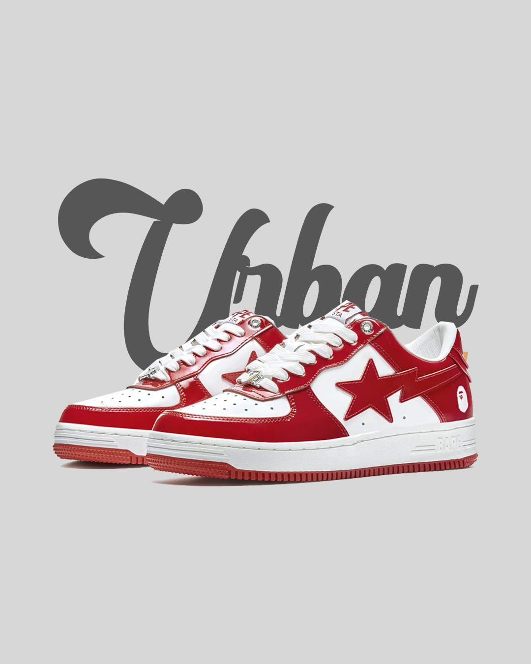 A Bathing Ape Bape Sta Patent Leather White Red – Urban Collection